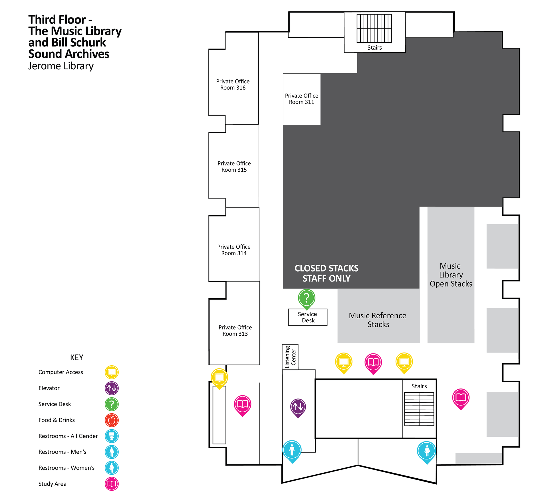 Jerome Library Floor Maps